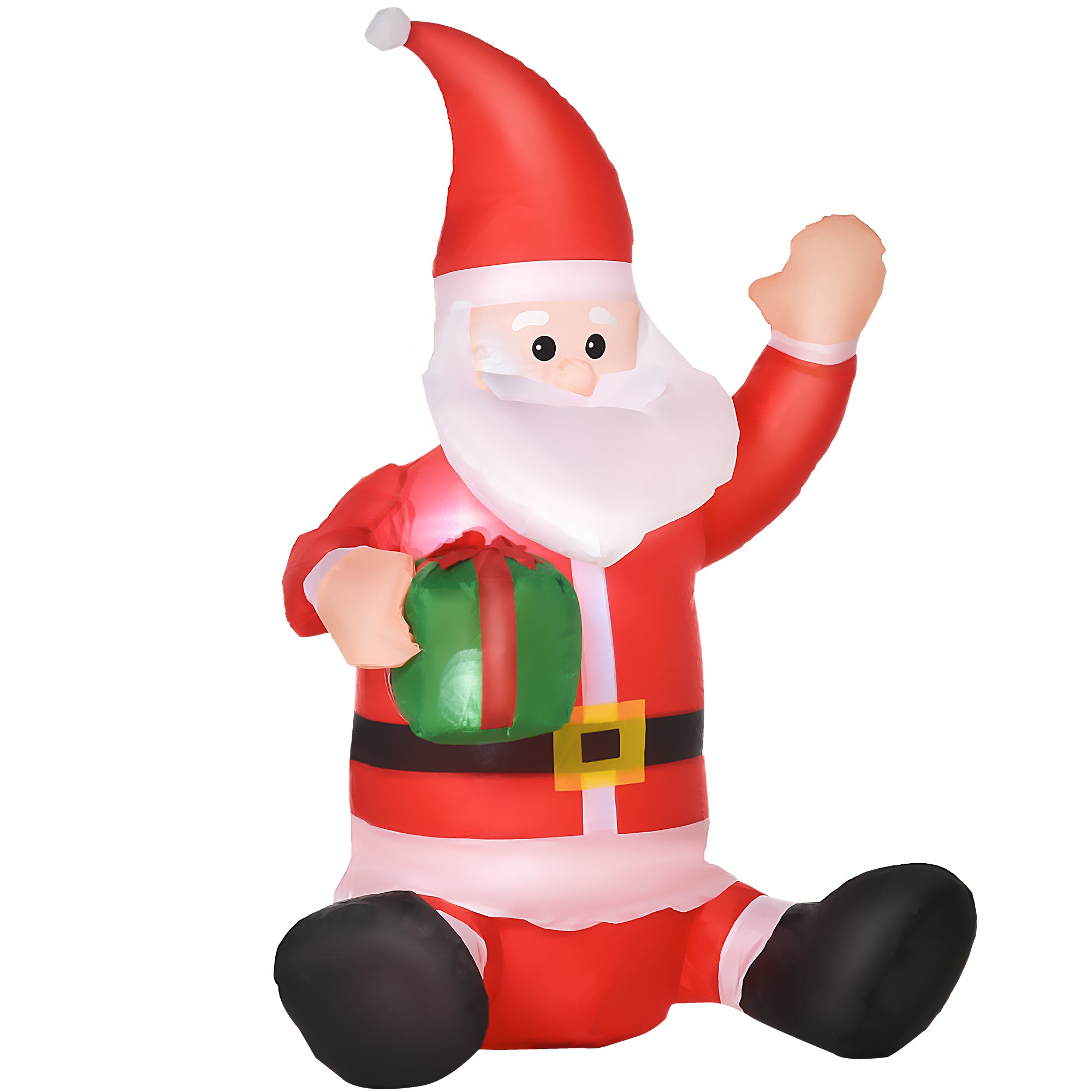 4ft Christmas Inflatable Santa Claus with Gift Box Outdoor Display wit