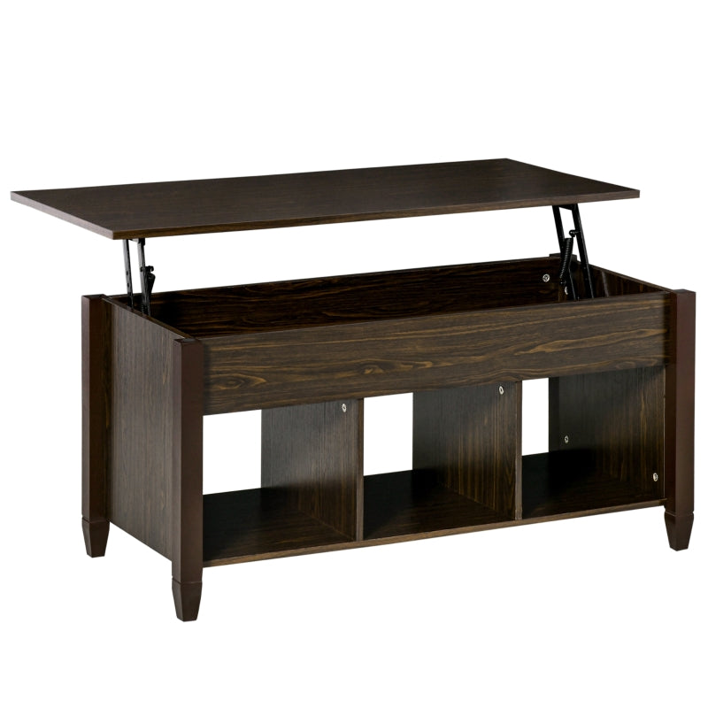 Bryan Lift Top Coffee Table with 3 Storage Compartments - Espresso Bro